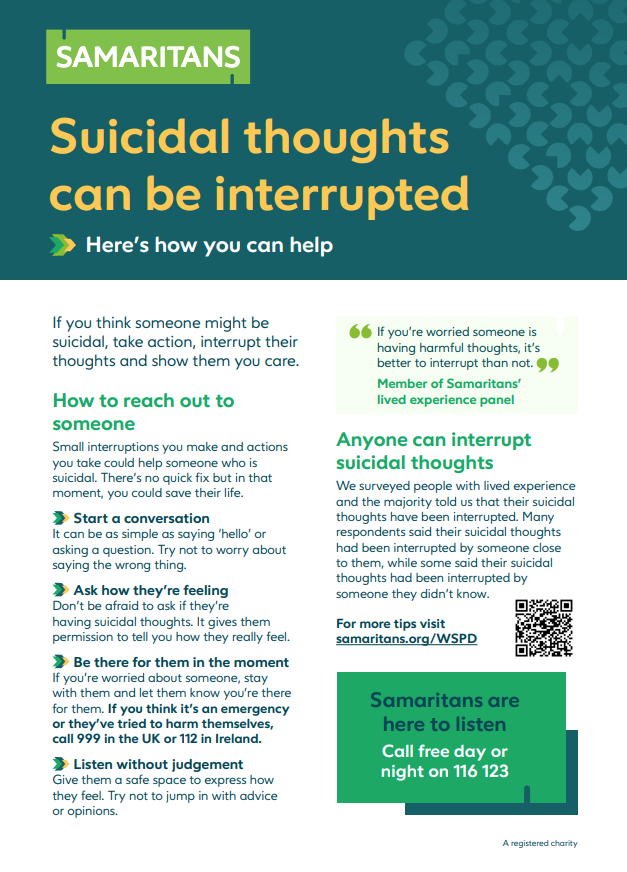 World Suicide Prevention Day – Brunel PCN